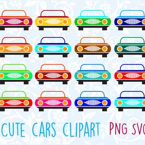 Cars Clipart, Colorful Cars, Digital PNG, Colorful Cars Scrapbooking ...