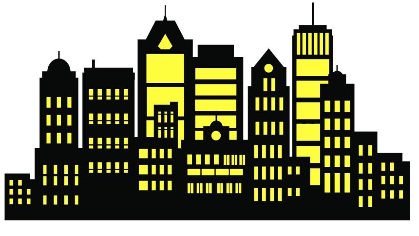City Skyline Clipart: Superhero Buildings SVG, PNG, PDF - Etsy