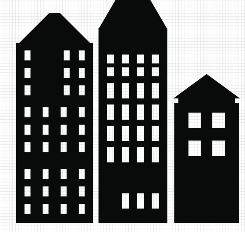 Skyline City Clipart Superhero Buildings Block Clipart and - Etsy UK