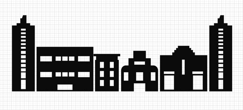 Superhero Buildings Block Clipart and Skyline City Buildings - Etsy