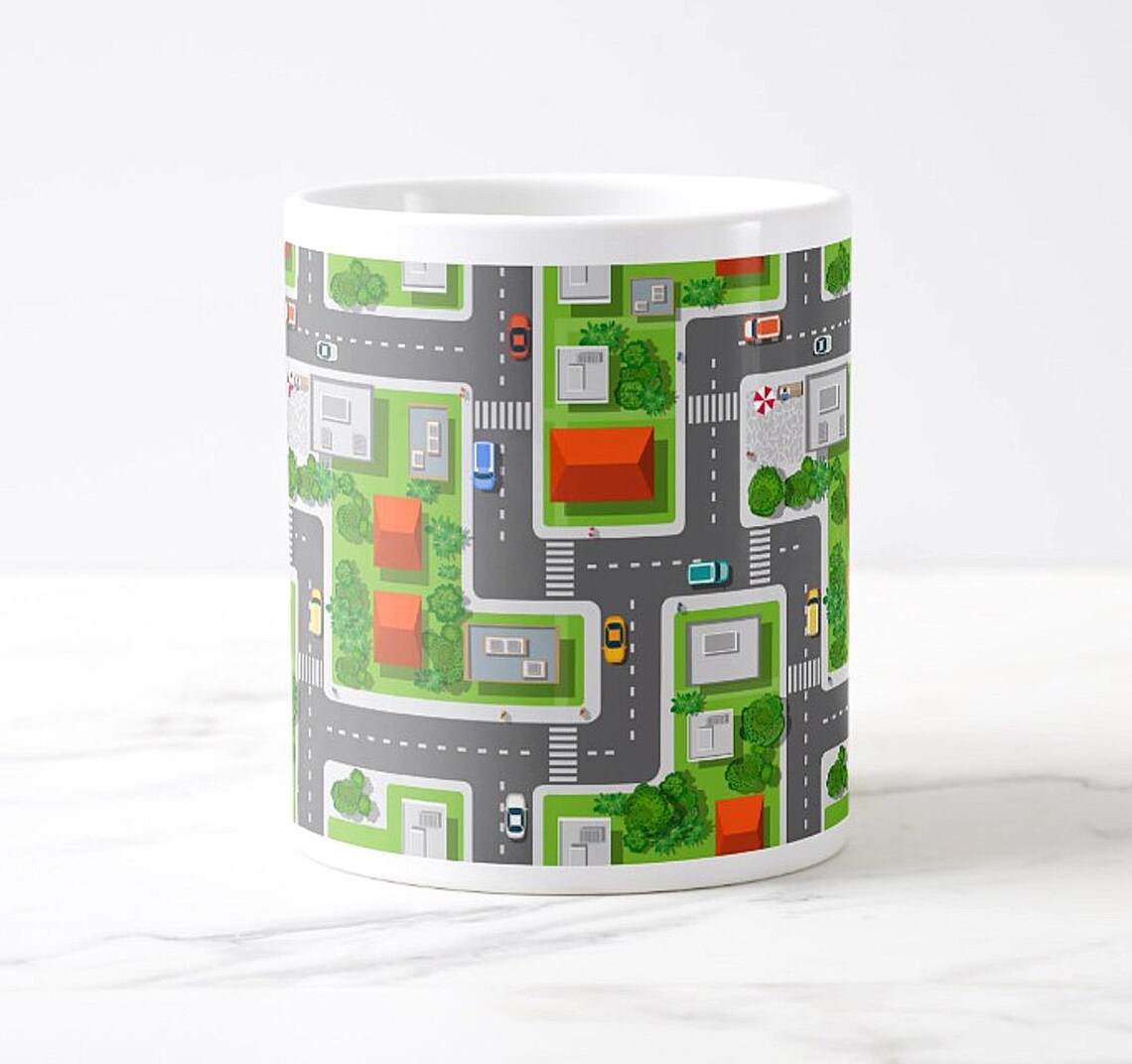 Seamless City Pattern. City Road Streets for Playing Printing - Etsy
