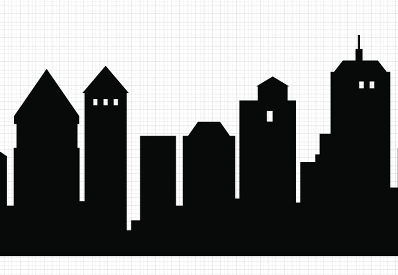 Clipart City Skyline Superhero Buildings Block Clipart - Etsy