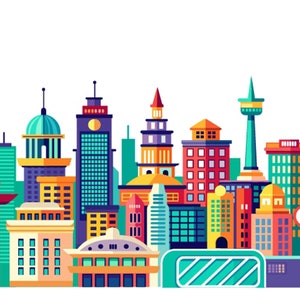 City Skyline Clipart, Superhero Buildings,block Clipart, Building ...