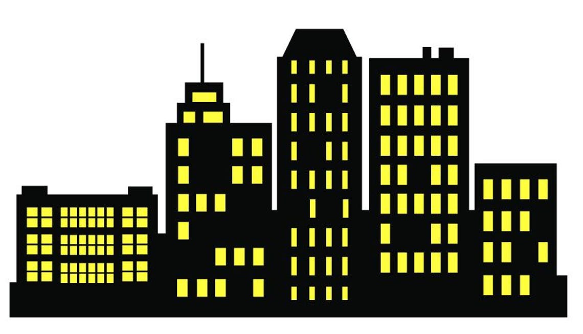 City Skyline Clipart: Superhero Buildings SVG, PNG, PDF - Etsy