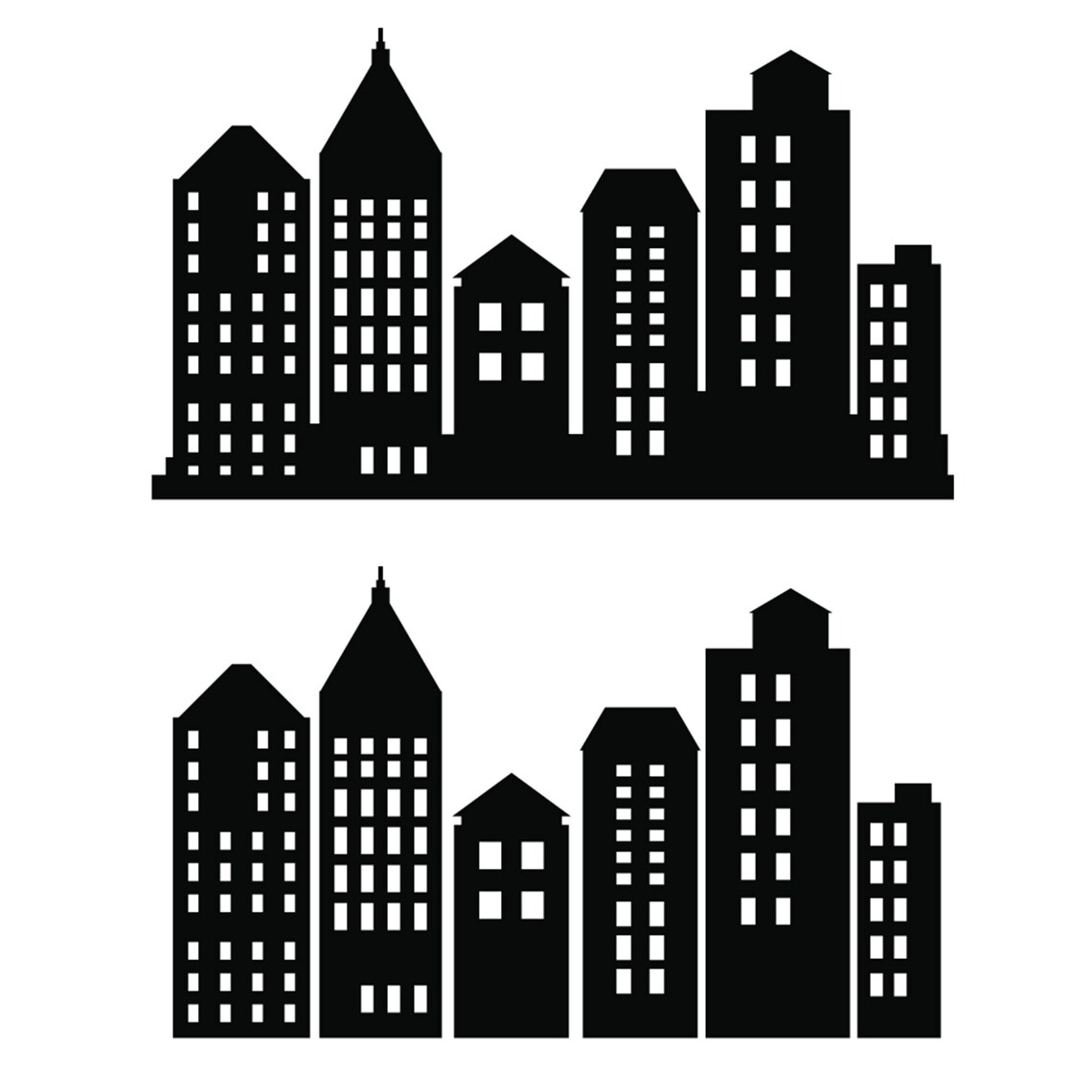 Skyline City Clipart Superhero Buildings Block Clipart and - Etsy