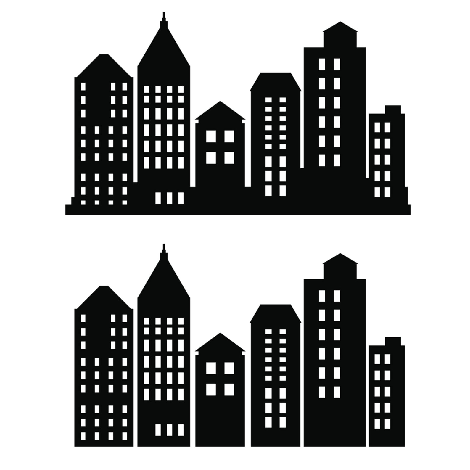 Skyline City Clipart Superhero Buildings Block Clipart and - Etsy