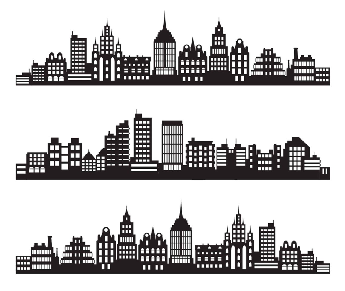 Skyline City Clipart Superhero Buildings Block Clipart and - Etsy