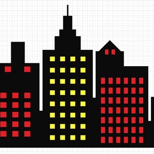 Superhero City Skyline Clipart: PNG, SVG, EPS (digital Download) - Etsy