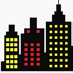 City Skyline Clipart, Superhero Buildings,block Clipart, Building ...