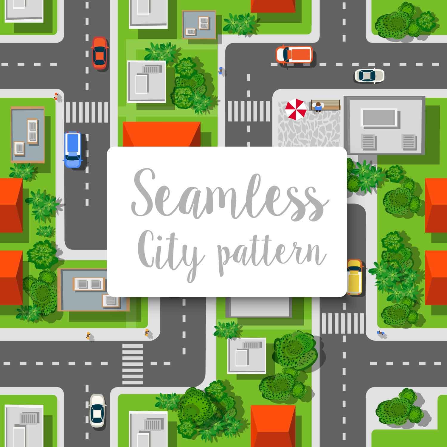 Seamless City Pattern. City Road Streets for Playing Printing - Etsy