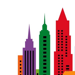 Superhero Cityscape Clipart: Skyline Buildings SVG PNG (digital ...