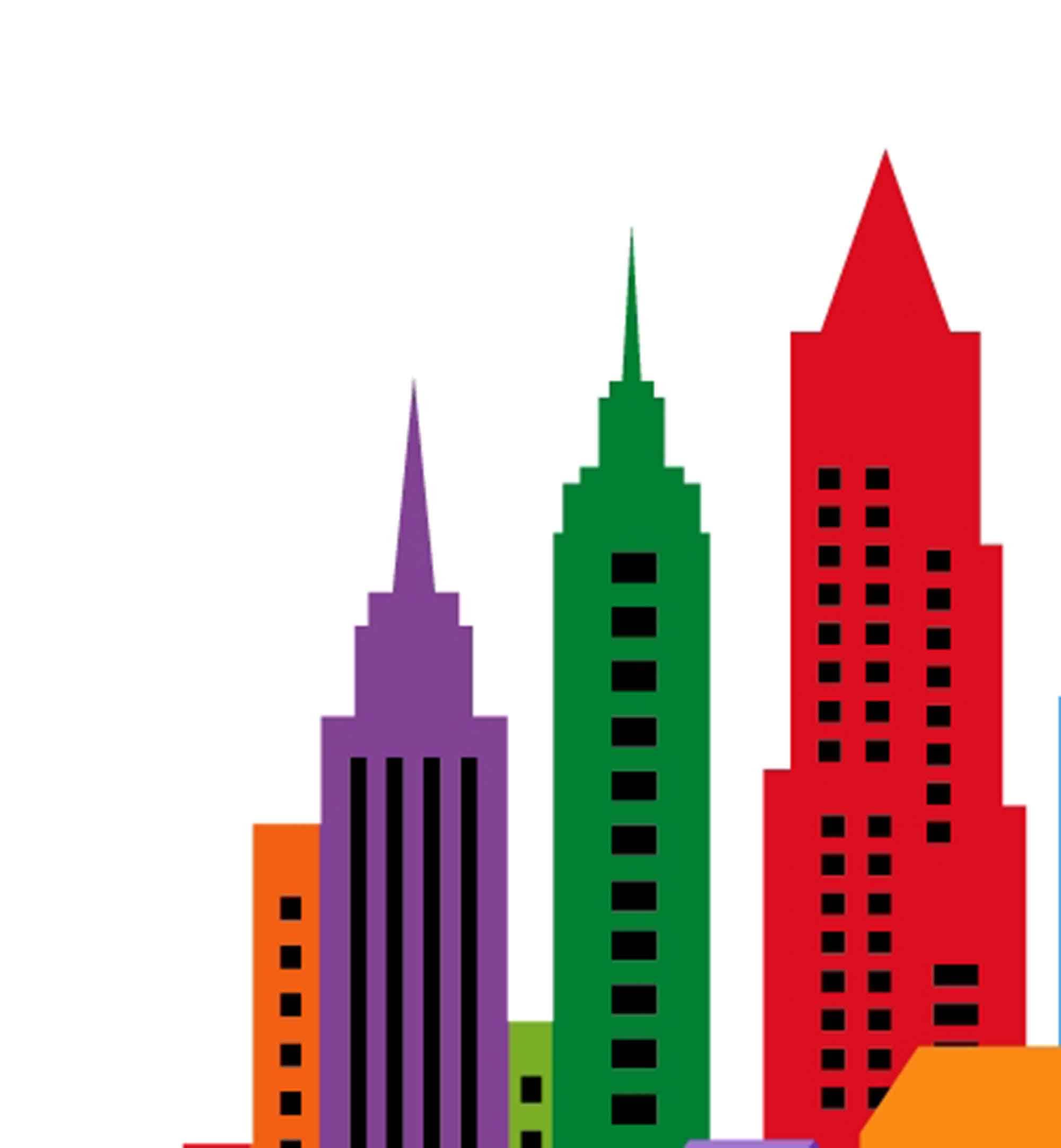 Superhero Cityscape Clipart: Skyline Buildings SVG PNG (digital ...