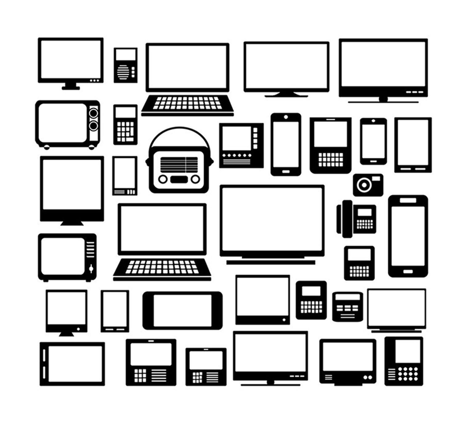 Computer Silhouettes Clipart Computer Clipart TV - Etsy