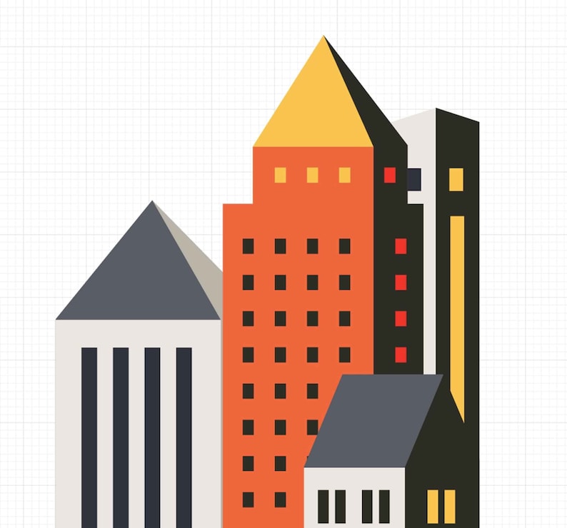City Skyline Clipart Superhero Buildings City Vector and - Etsy