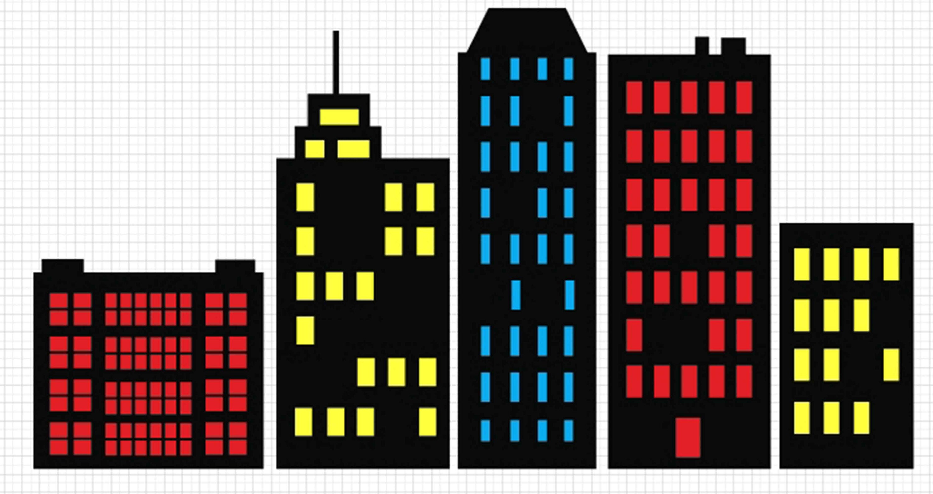 Superhero Cityscape Clipart: Skyline Buildings PNG, SVG (digital ...