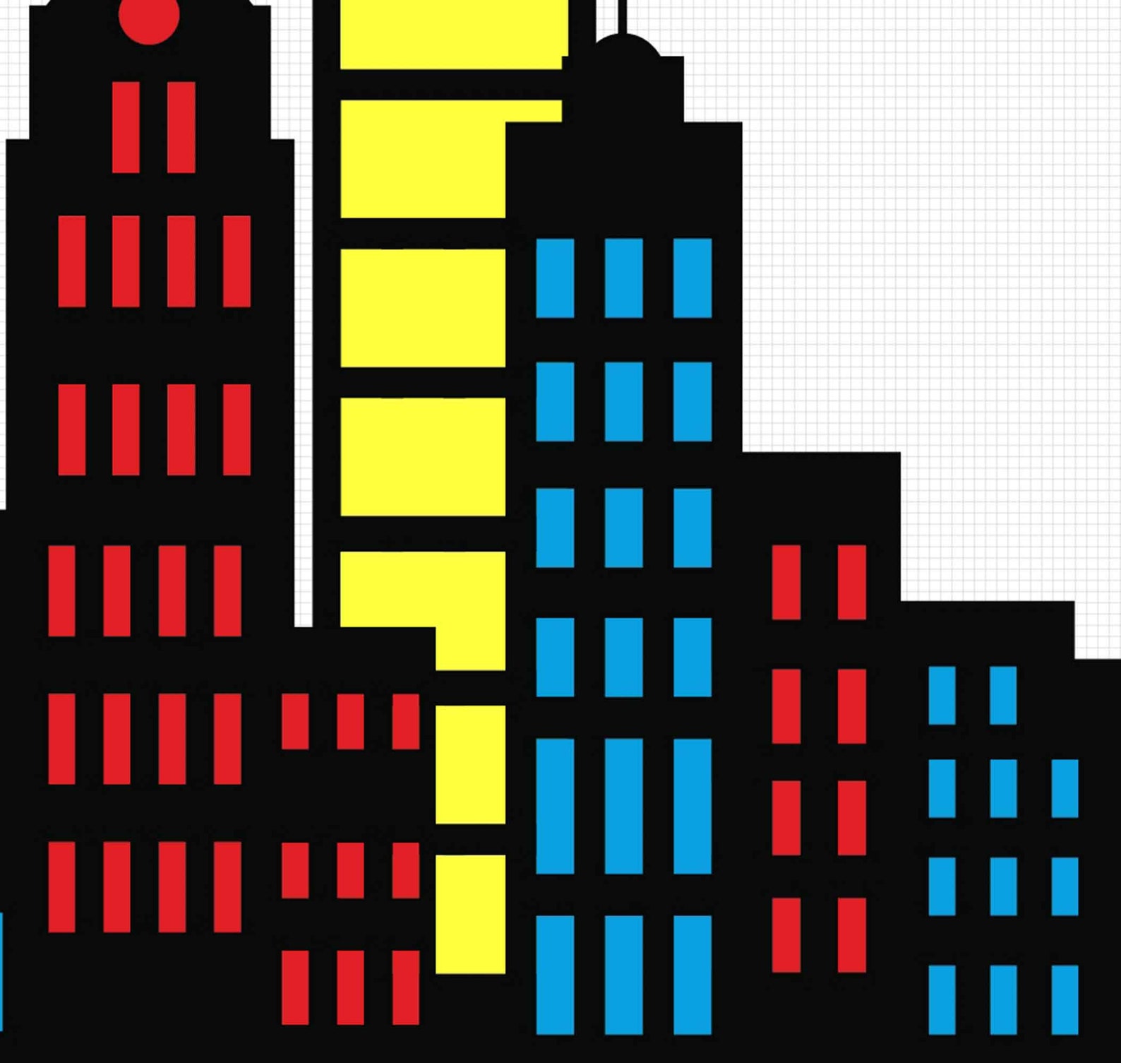 Superhero Cityscape Clipart: Skyline Buildings PNG SVG (digital ...