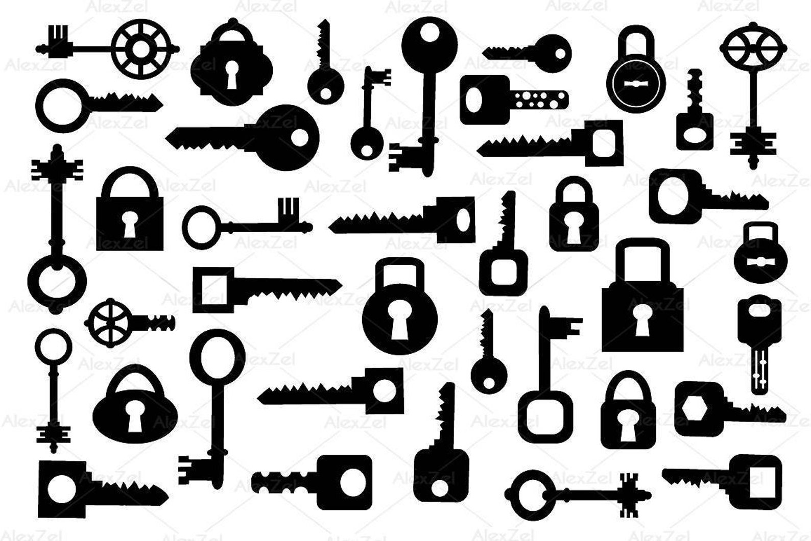 Collage Keys Svg Keys Svg Silhouette Svg Png Cuts Keys | Etsy