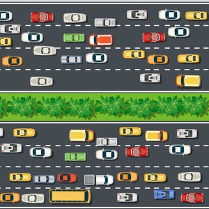 Map of Cars Pattern High-speed Highway Traffic Jam and Urban Transport ...