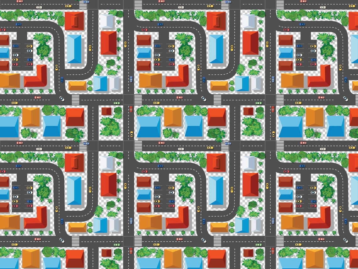 Top View of the City Seamless Pattern Printable of Street | Etsy