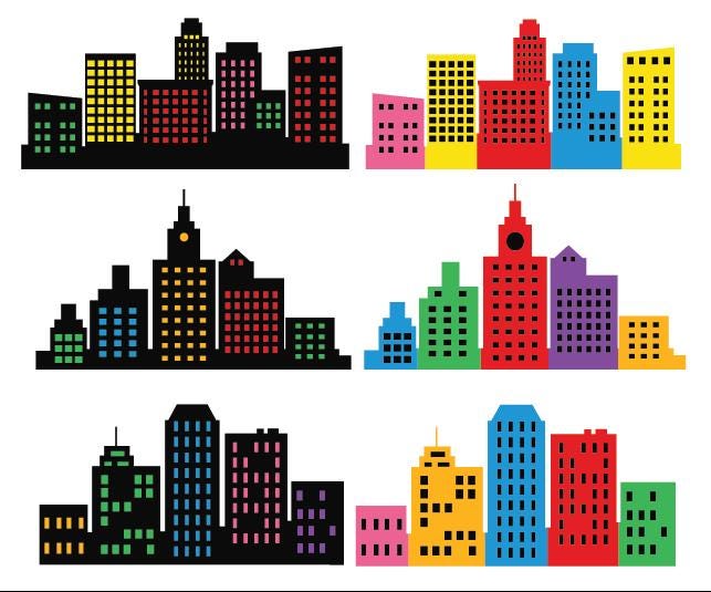 Superhero Cityscape Wall Art: Skyline Buildings PNG, SVG (digital ...