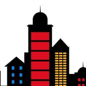 City Skyline Clipart, Superhero Buildings, and Building City Silhouette ...