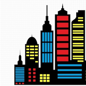 Superhero City Skyline Landscape, 7.8*5.4 Feet,superhero Buildings ...