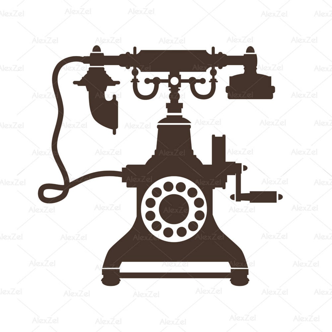 Retro Phone Clipart, Retro Svg, Silhouette Svg, Png Cuts, Telephone Png ...