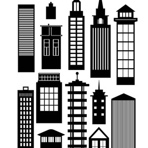Skyline City Clipart Superhero Buildings Block Clipart and Buildings ...