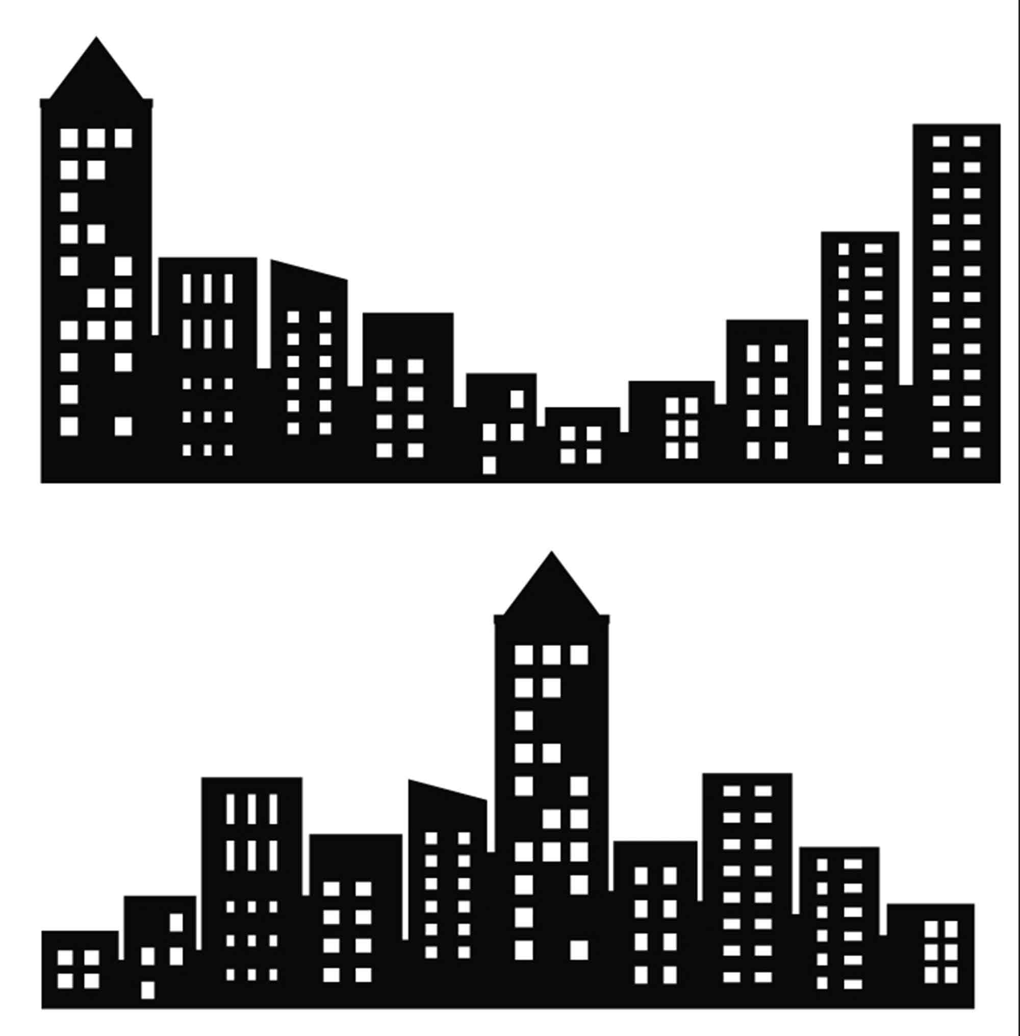 Clipart City Skyline Superhero Buildings Block Clipart - Etsy