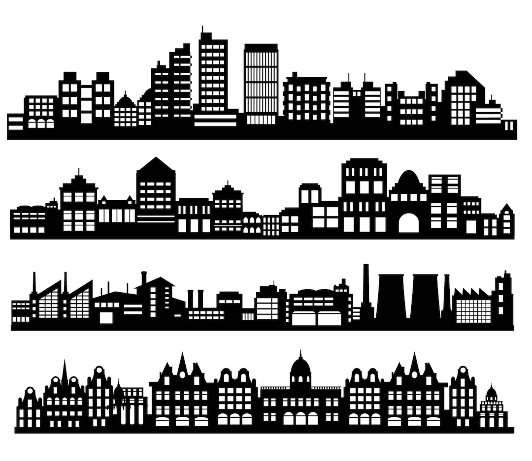 Superhero Buildings Block Clipart and Skyline City Buildings PNG City ...