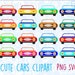 Cars Clipart, Colorful Cars, Digital PNG, Colorful Cars Scrapbooking ...