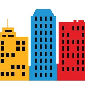 Superhero Cityscape Clipart: Skyline Buildings PNG, SVG (digital ...