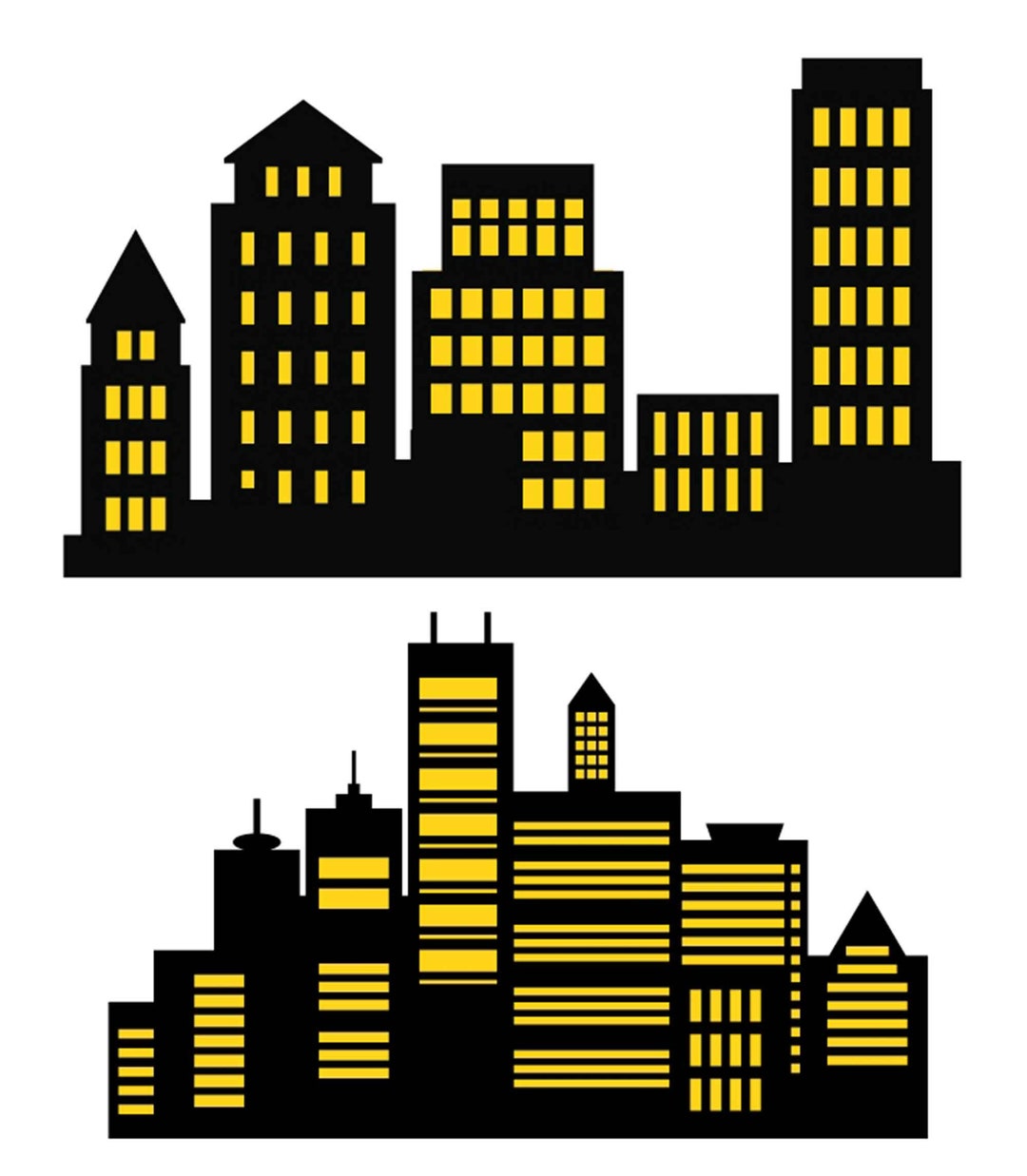 Superhero City Skyline Silhouette: 10 Ft X 6 Ft Printable (digital ...