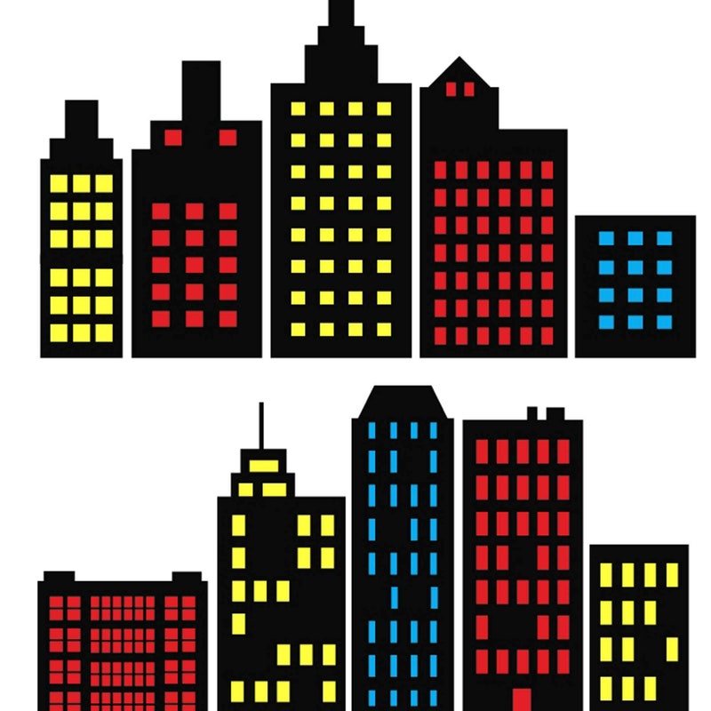 Cartoon Cityscape - Etsy