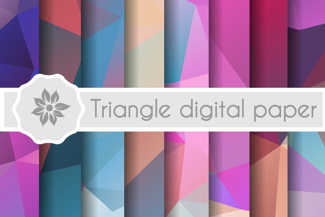 Triangle Digital Paper, Triangle Scrapbook Paper, Digital Backgrounds ...