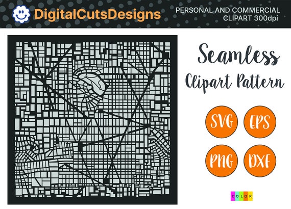 Map pattern for urban digital paper from a repeating pattern | Etsy