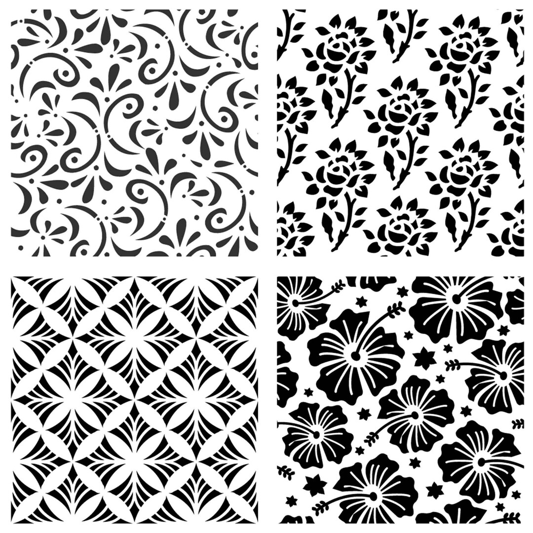 Seamless Floral Pattern Silhouette of a Floral Clipart Silhouette ...
