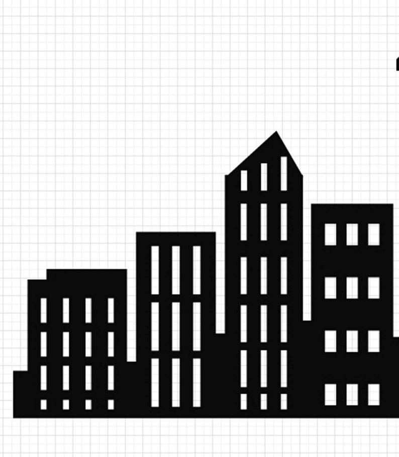 Block Clipart and Buildings SVG Silhouette City PNG Skyscraper - Etsy