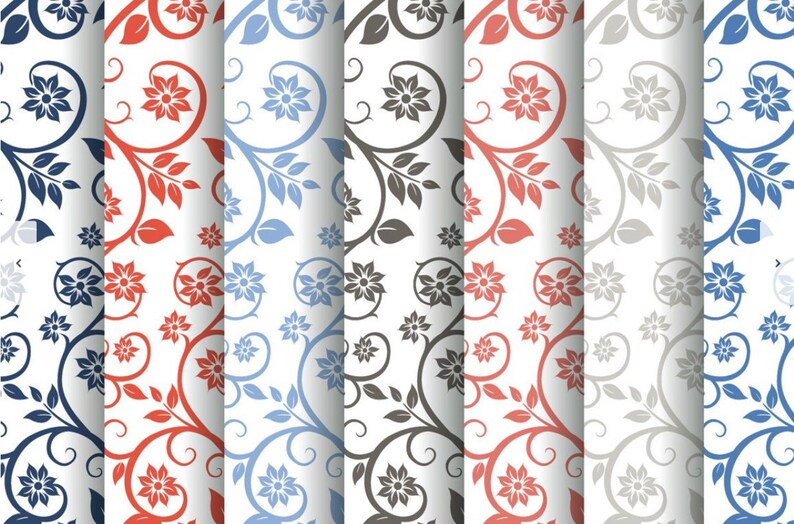 Flower Digital Paper Paper Set Seamless Pattern Scrapbook | Etsy