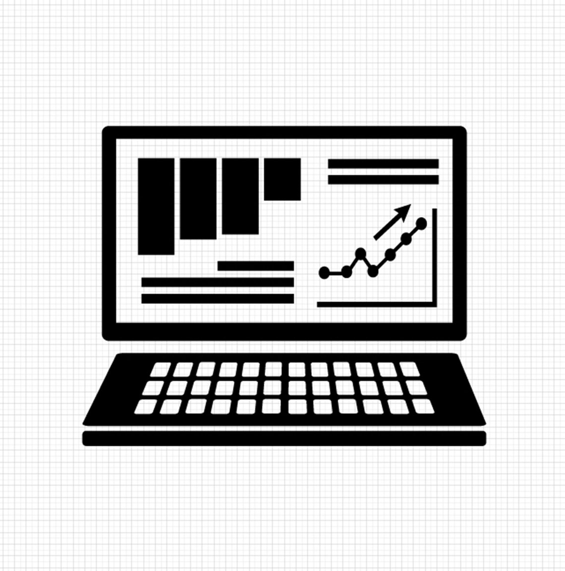 Silueta de computadora fondo transparente de una silueta de - Etsy México