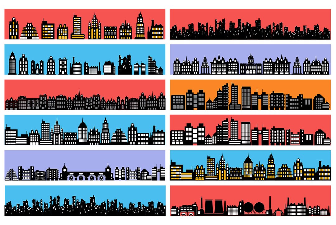 City Clipart Superhero Buildings Skyline Block Clipart and Buildings ...