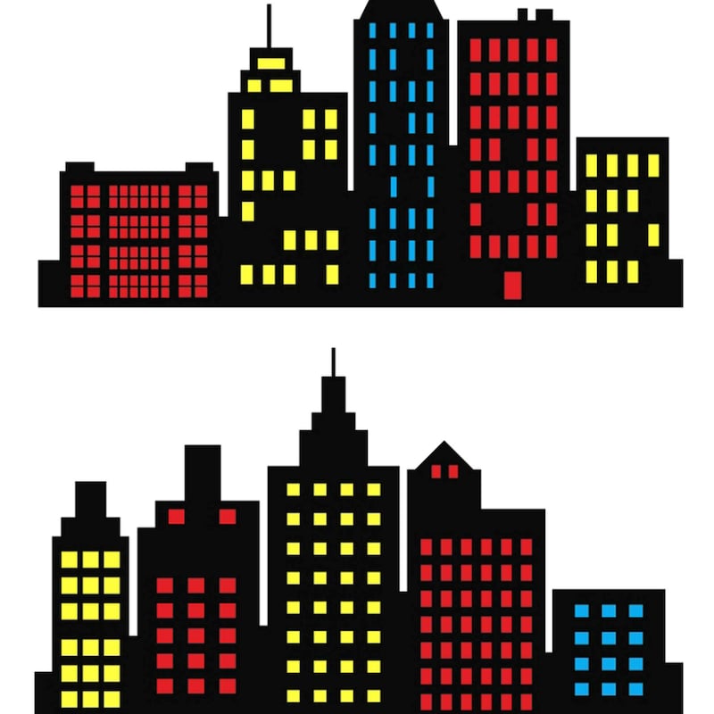 Cartoon Skyline - Etsy