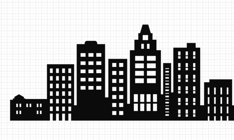 Skyline City Clipart Superhero Buildings Block Clipart and - Etsy