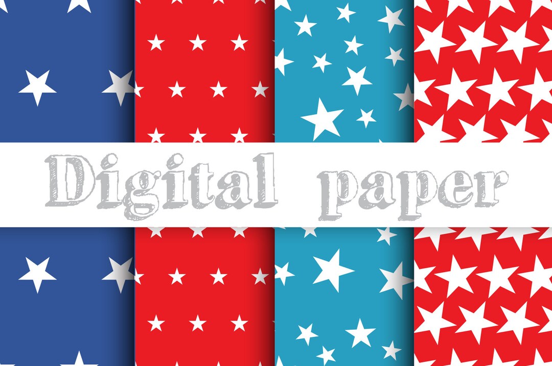 Stars Digital Papers Printable, Stars SVG, Stars, Papers SVG, America ...