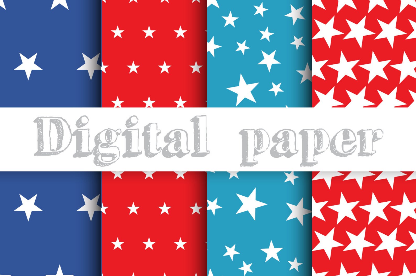 Stars Digital Papers Printable, Stars SVG, Stars, Papers SVG, America ...