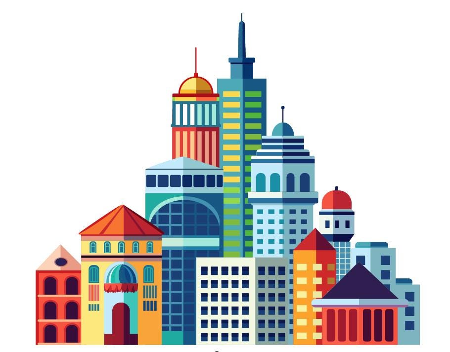 Superhero City Skyline Landscape: PNG SVG Clipart (digital Download) - Etsy