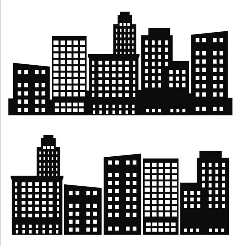 Superhero Buildings Block Clipart and Skyline City Buildings - Etsy