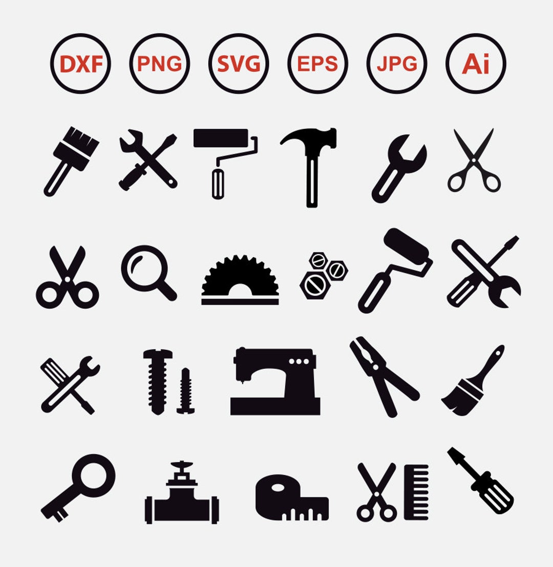 Crafting Clipart Tools Svg Tools Clipart Sewing Tools Silhouettes