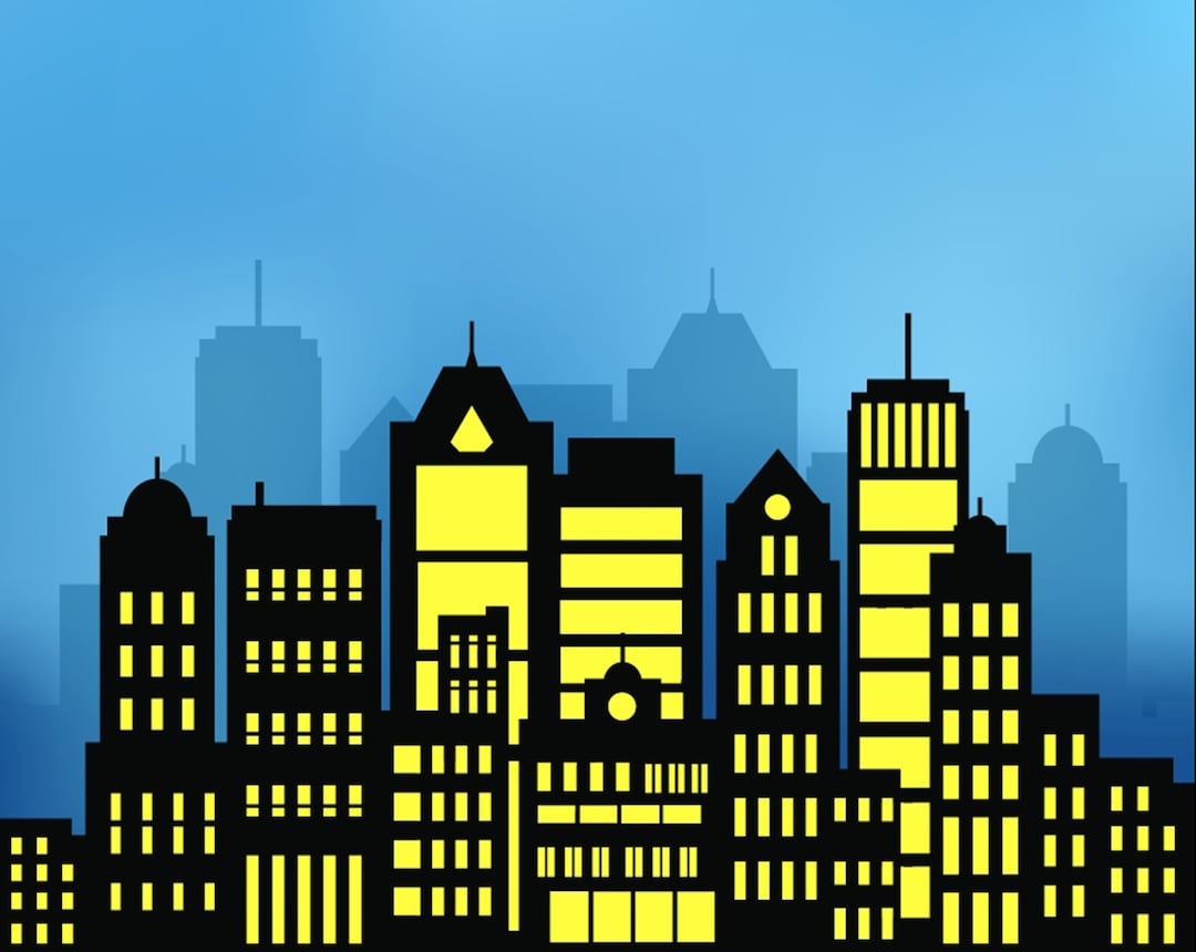 City Skyline Clipart, Superhero Buildings, and Building City Silhouette ...