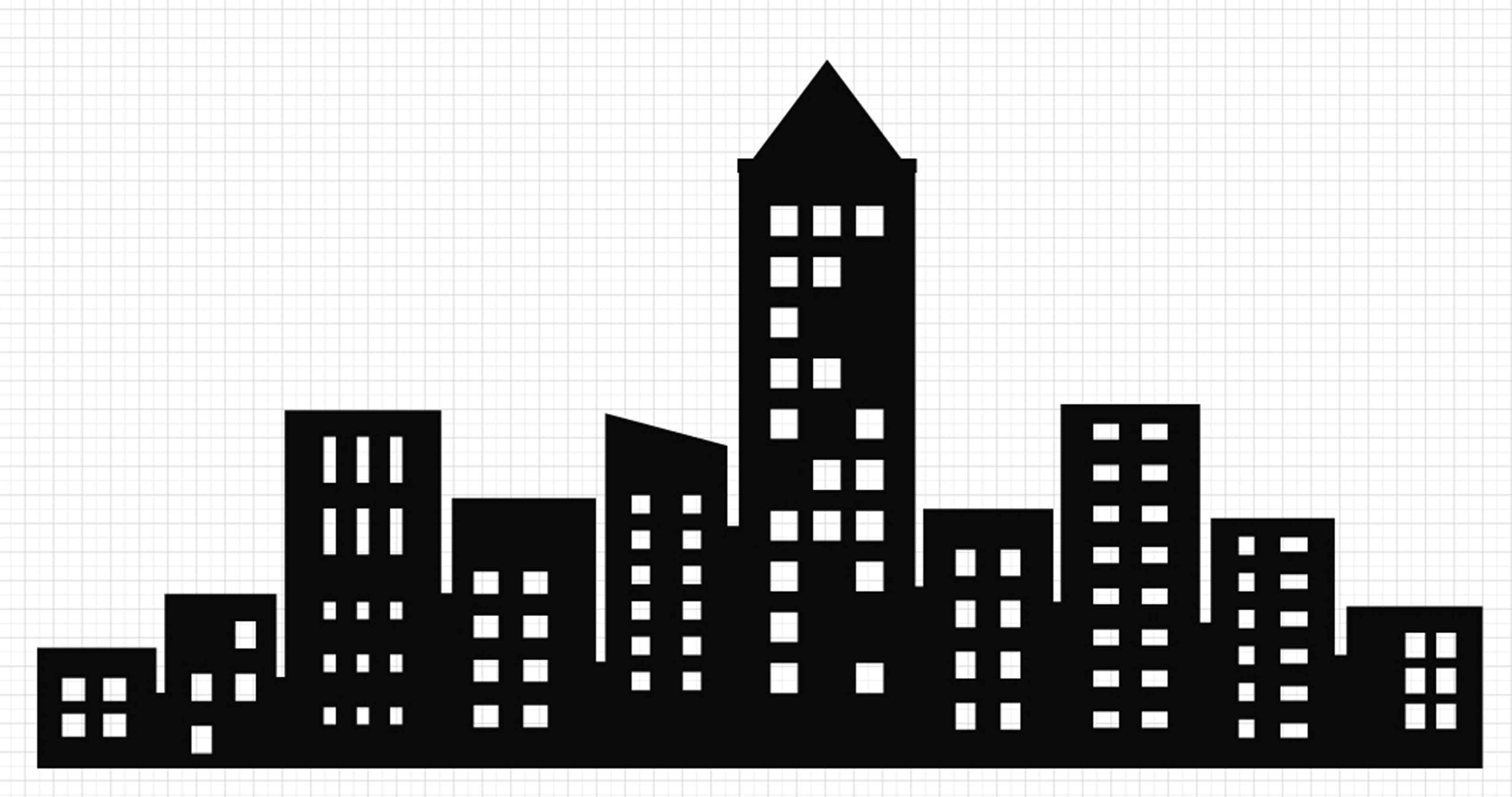 Clipart City Skyline Superhero Buildings Block Clipart - Etsy